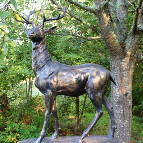 Standing Majestic Stag Statue Facing Left Right or Forward- Cast Iron ...